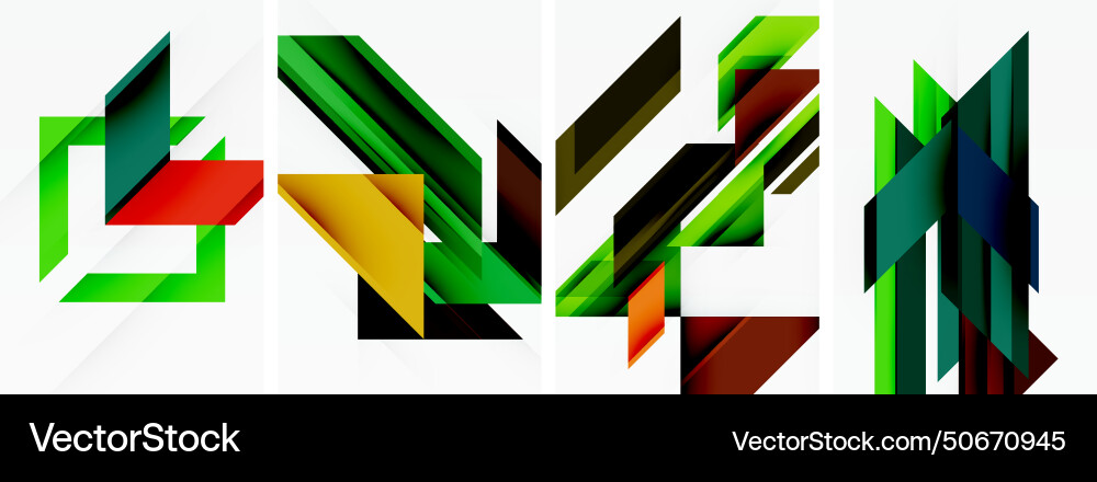 Triangle poster abstract background set Royalty Free Vector