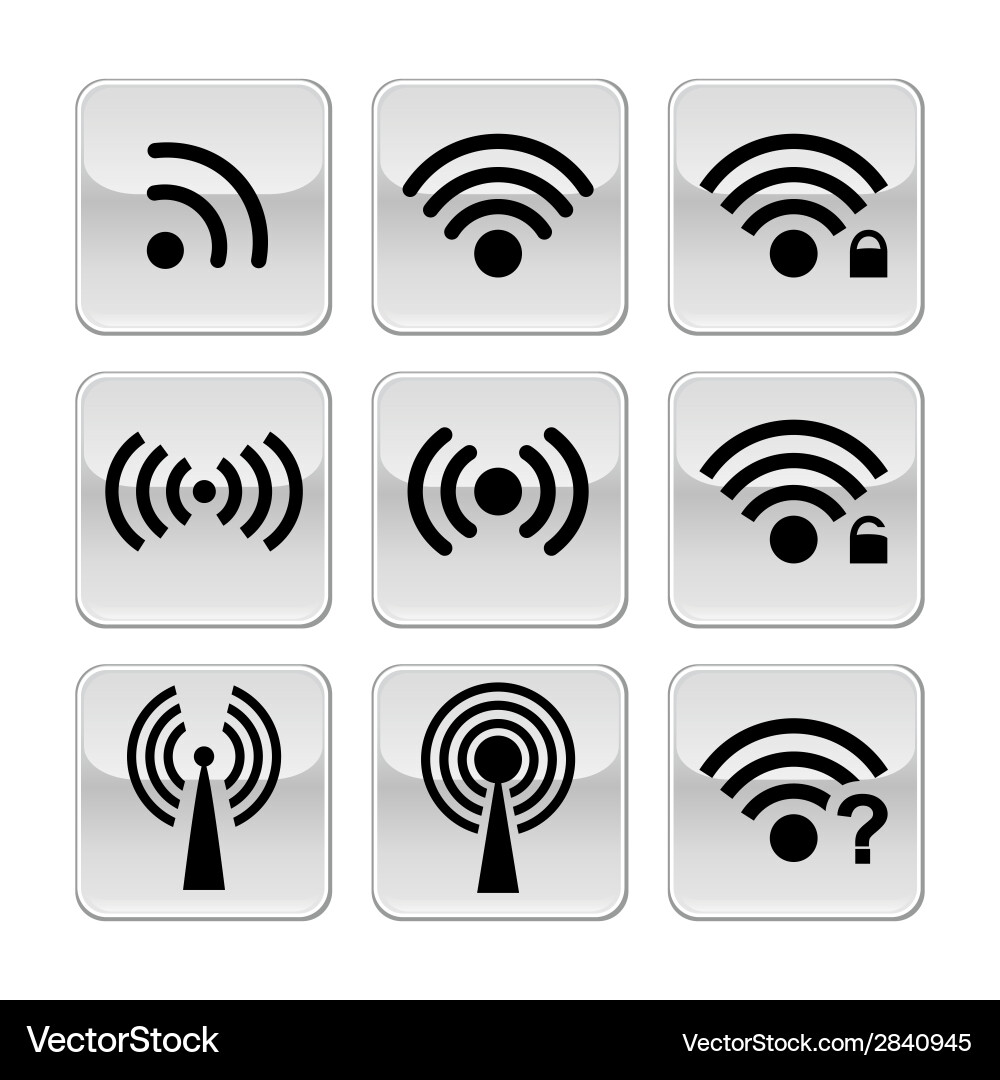 Wifi icons Royalty Free Vector Image - VectorStock