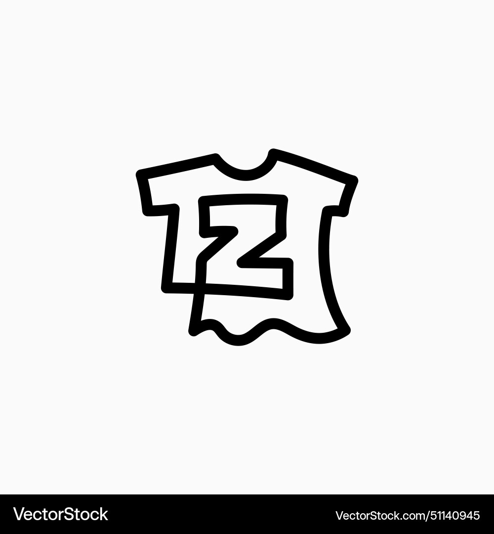 Z letter kid tee tshirt apparel clothing monogram Vector Image