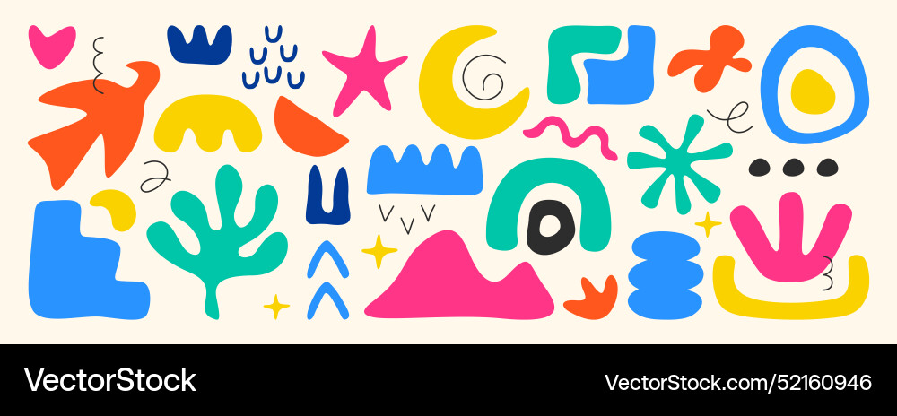 Abstract geometric shapes freeform figures Vector Image