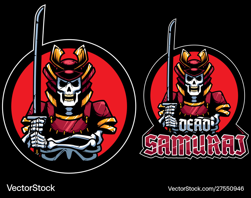 Dead samurai mascot Royalty Free Vector Image - VectorStock