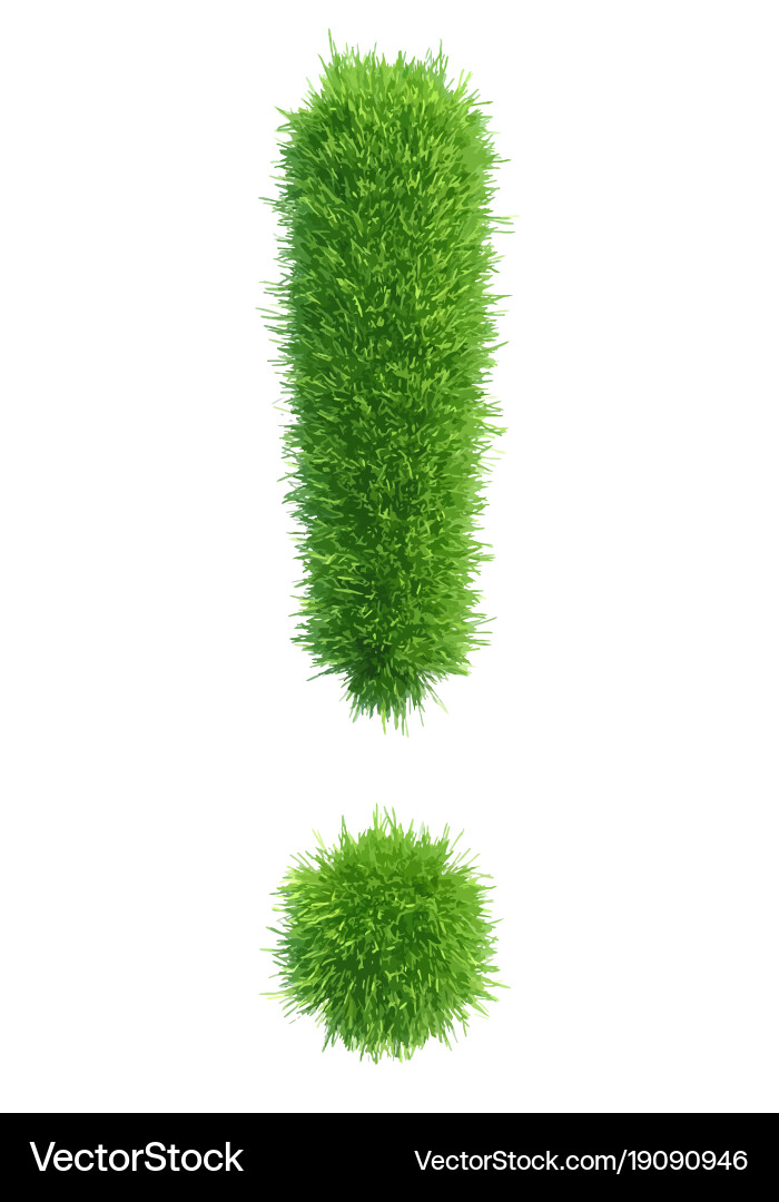 Exclamation mark from grass Royalty Free Vector Image