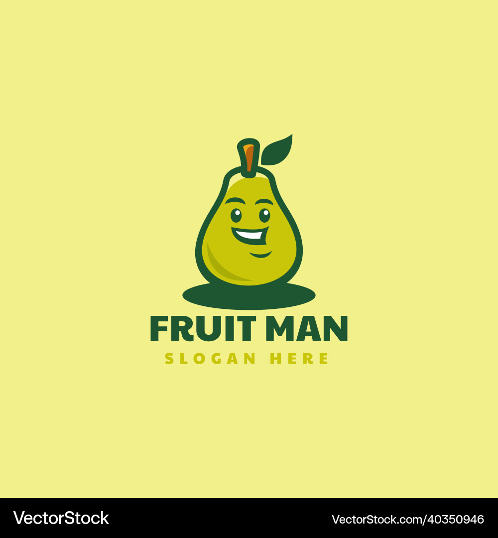 Logo fruit man simple mascot style Royalty Free Vector Image