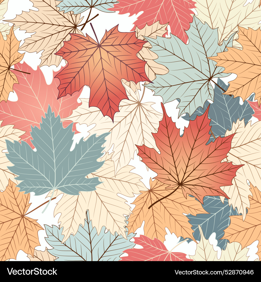 Maple leaf color seamless pattern background Vector Image