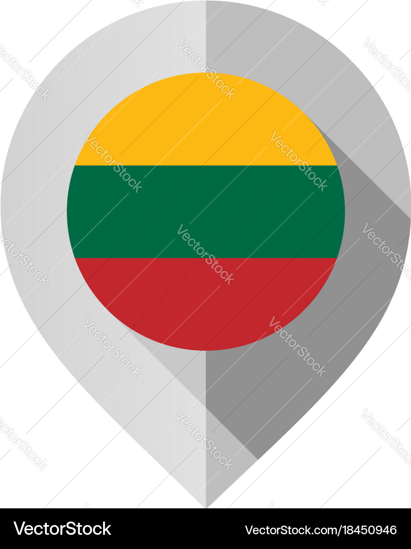 Marker with flag for map Royalty Free Vector Image