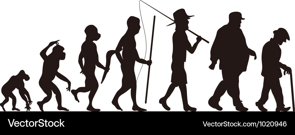 Menschliche Evolution Lizenzfreies Vektorbild
