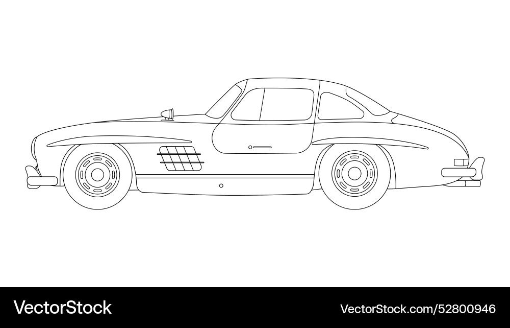 Mercedes benz 300 sl outline Royalty Free Vector Image
