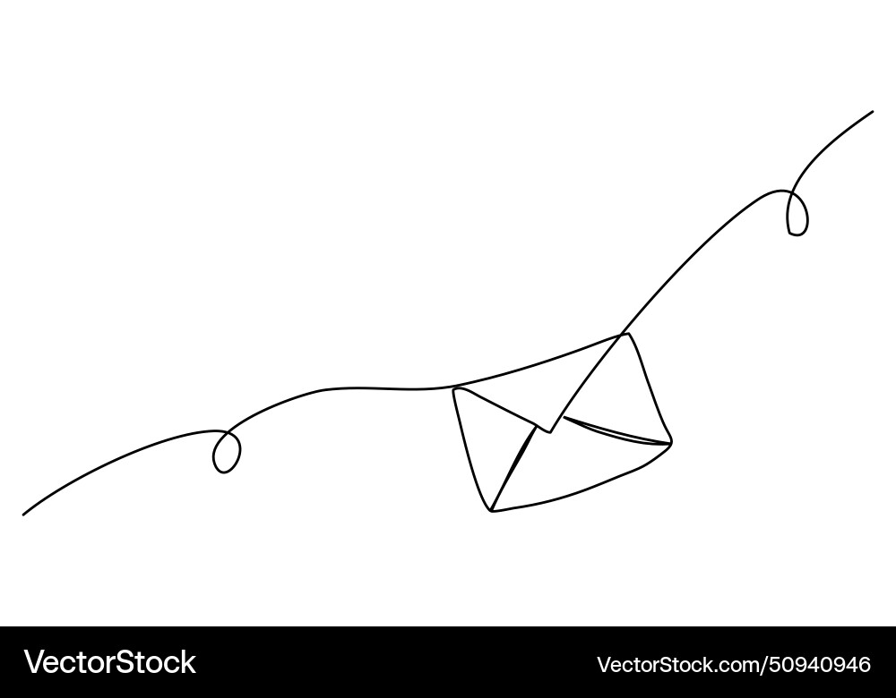 Message letter one line drawing Royalty Free Vector Image