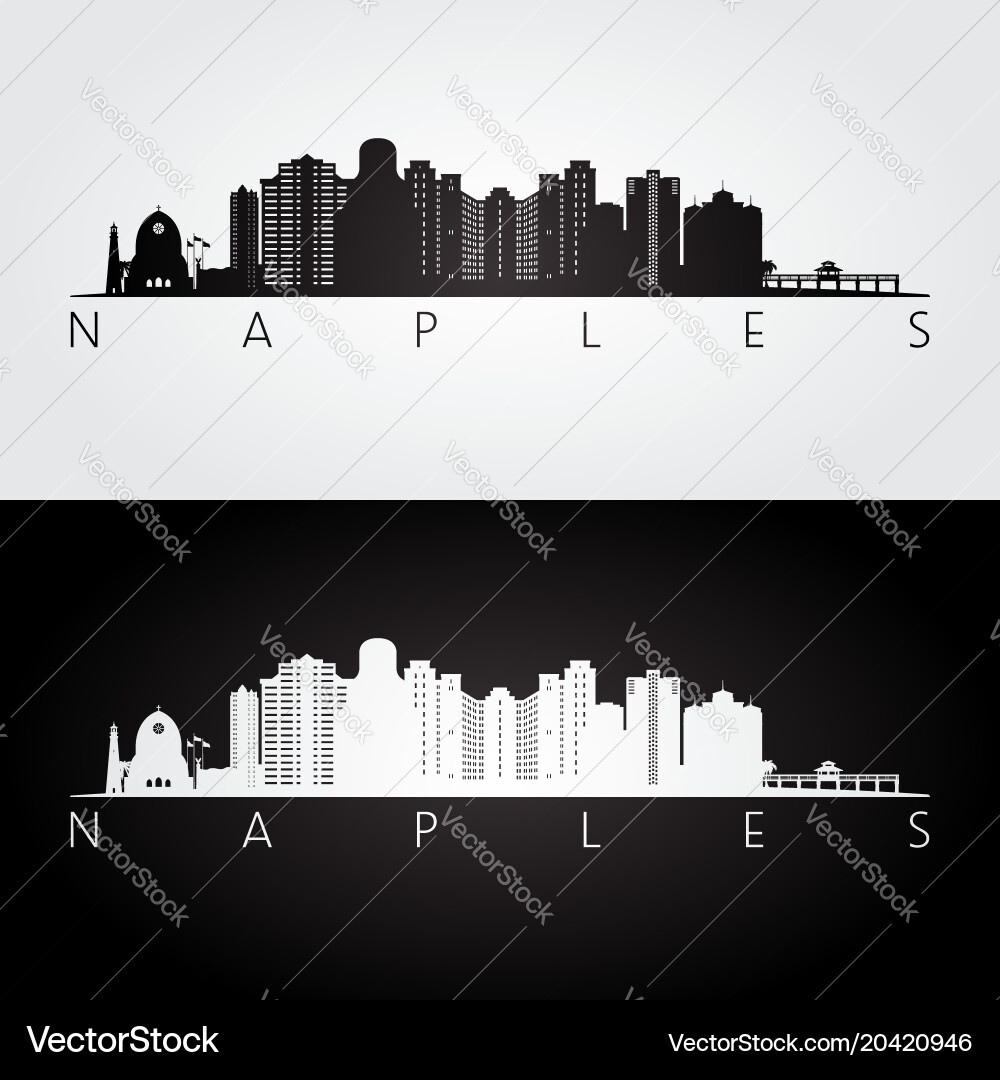 Naples Skyline Silhouette Royalty Free Vector Image
