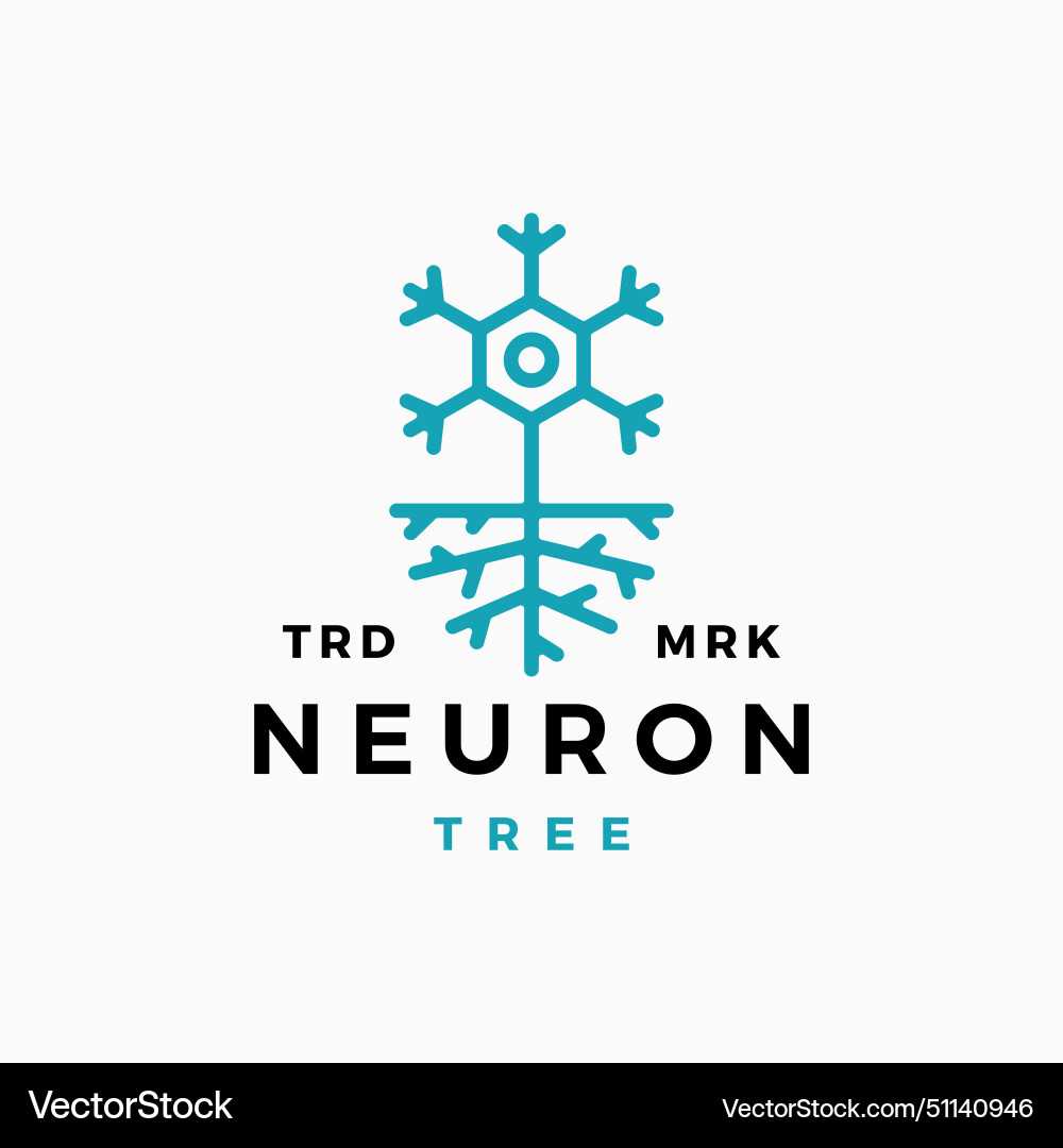 Neuron tree root natural logo icon Royalty Free Vector Image