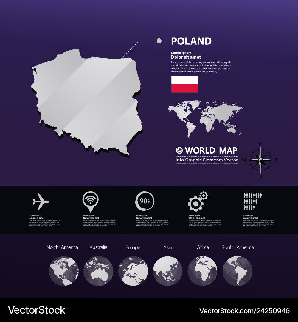 Poland map Royalty Free Vector Image - VectorStock