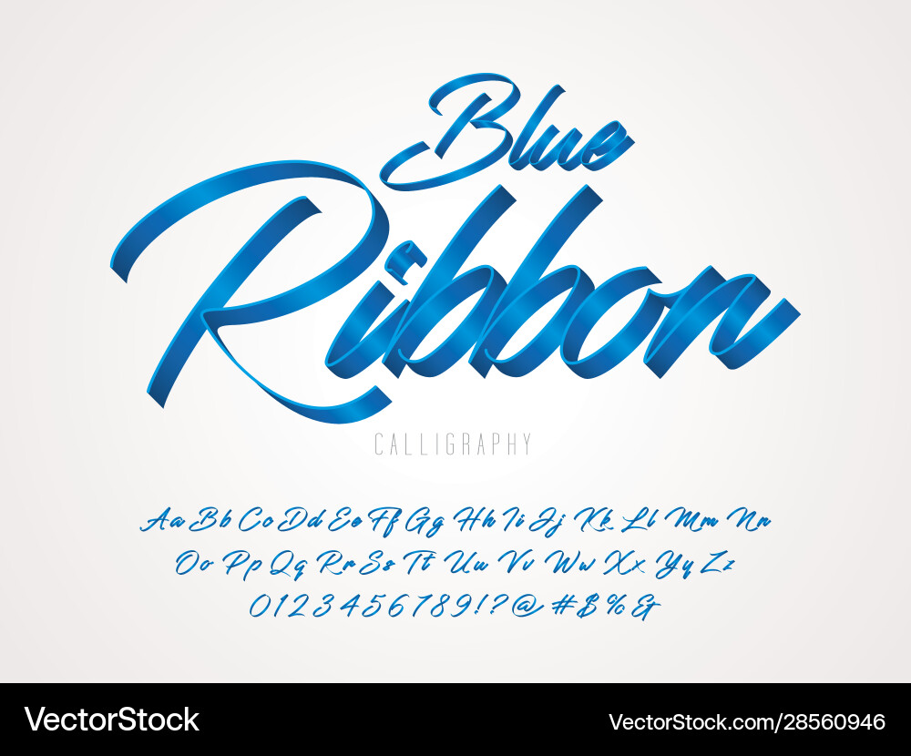 Ribbon font Royalty Free Vector Image - VectorStock