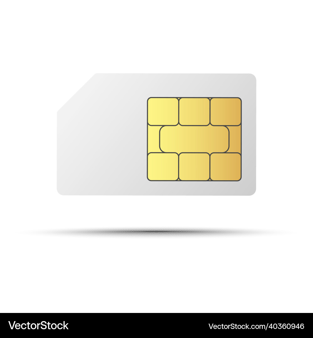 Sim card mobile phone icon chip simcard Royalty Free Vector