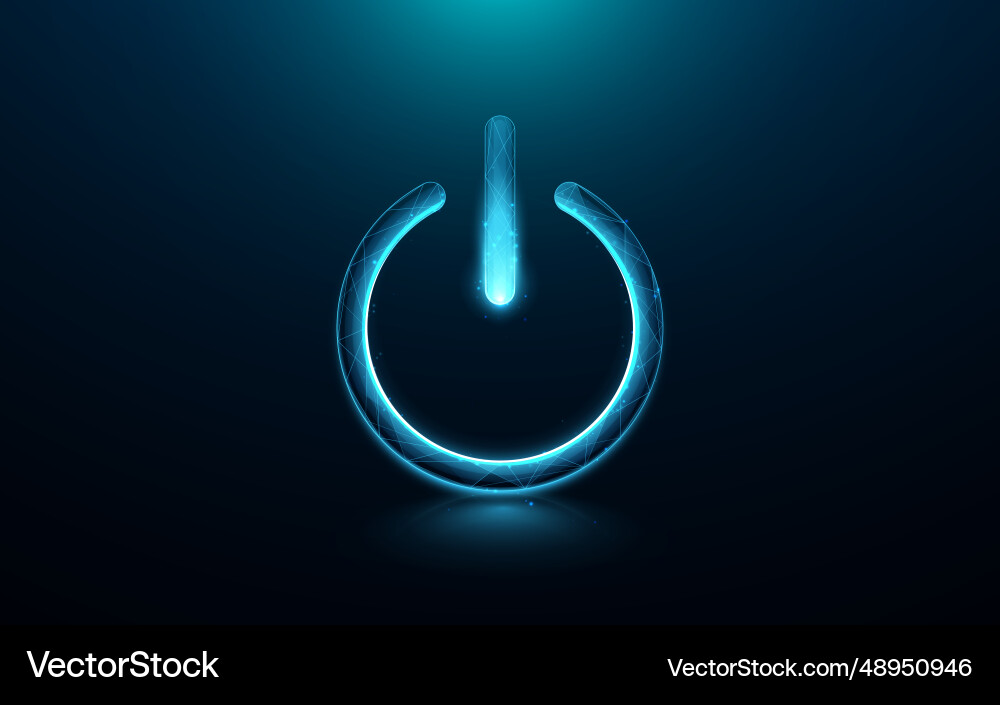 Turn off the icon power shut down button low Vector Image