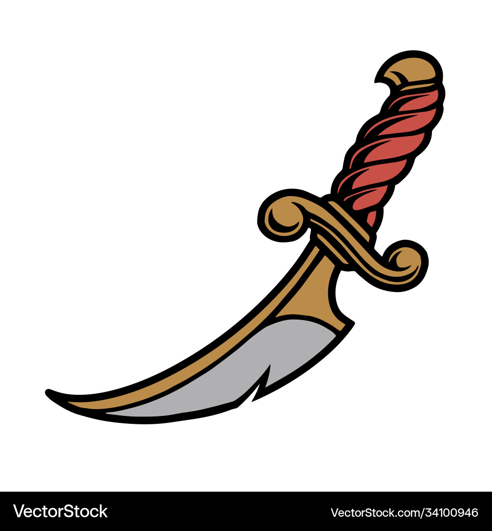 Vintage tattoo concept sharp dagger Royalty Free Vector