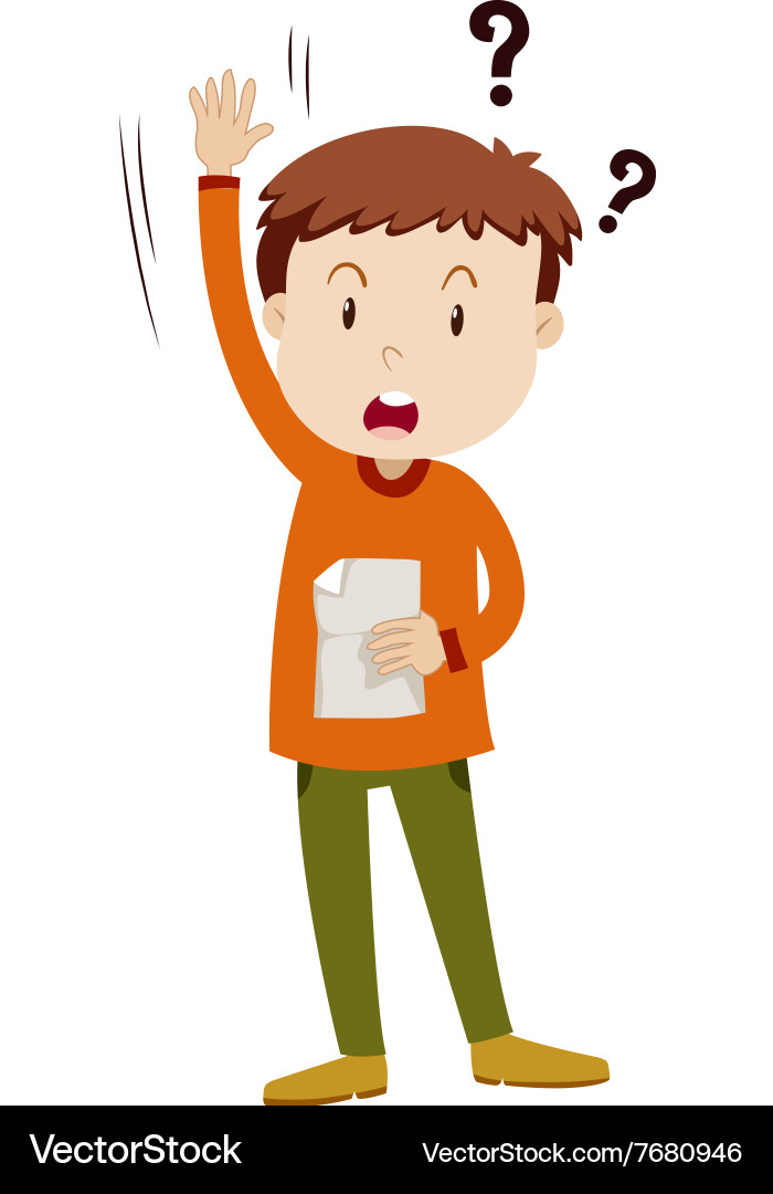 Young Boy Asking a Question Royalty Free Vector Image