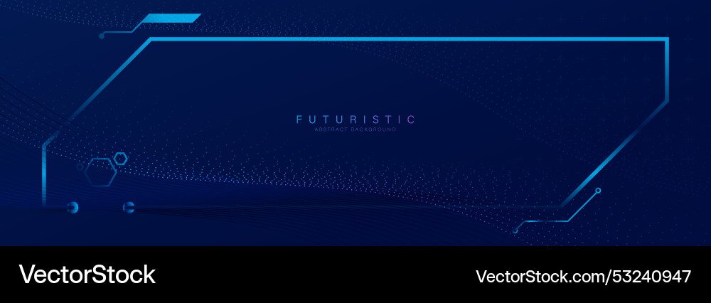 Abstract blue futuristic digital technology frame Vector Image