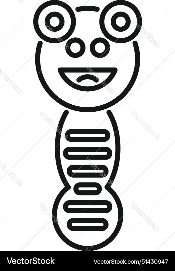 Cartoon alien line art Royalty Free Vector Image