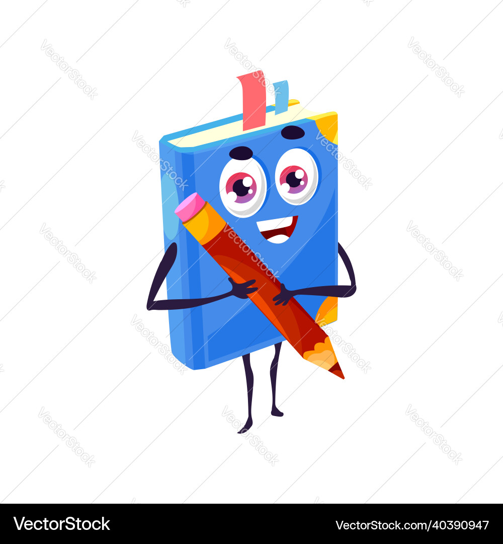 Cartoon Textbook Mascot Reading Royalty Free Vector Image