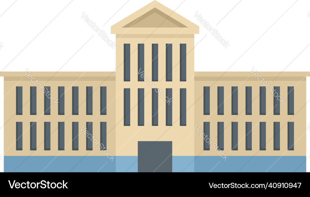 City hall building icon flat isolated Royalty Free Vector