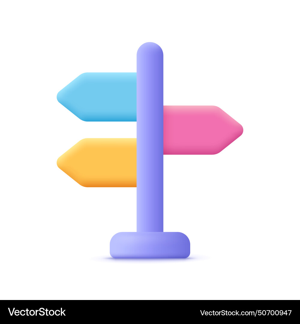 Direction road sign post with arrow signboard Vector Image