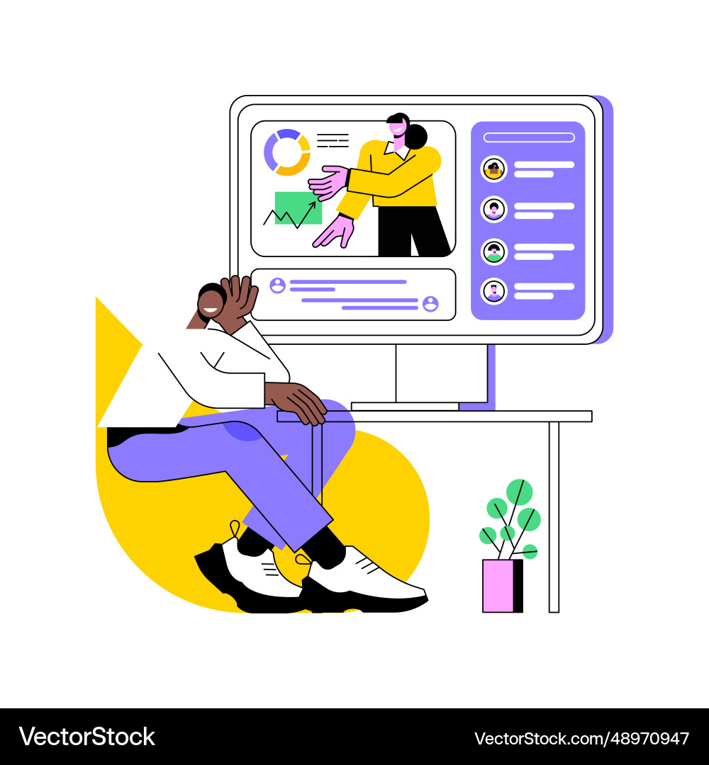 Dynamic presentation isolated cartoon Royalty Free Vector