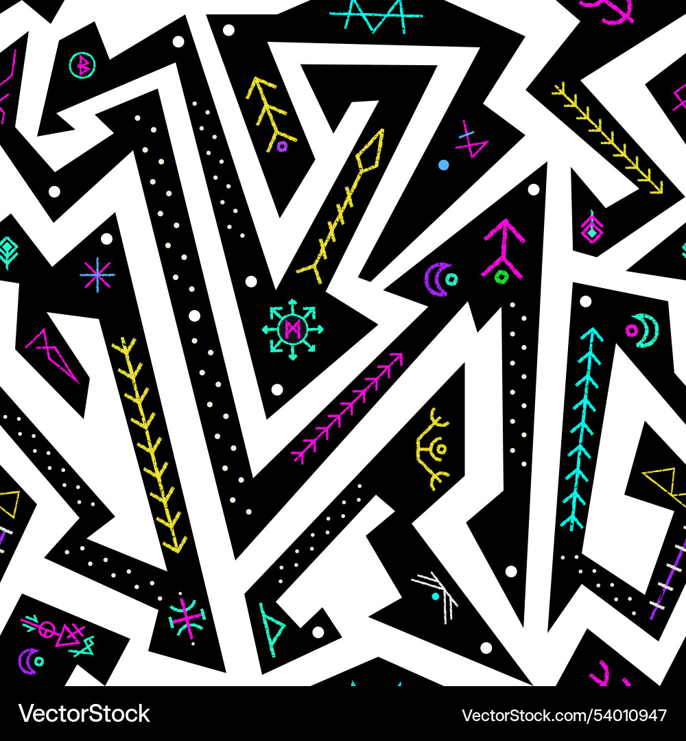 Electric rune seamless pattern Royalty Free Vector Image