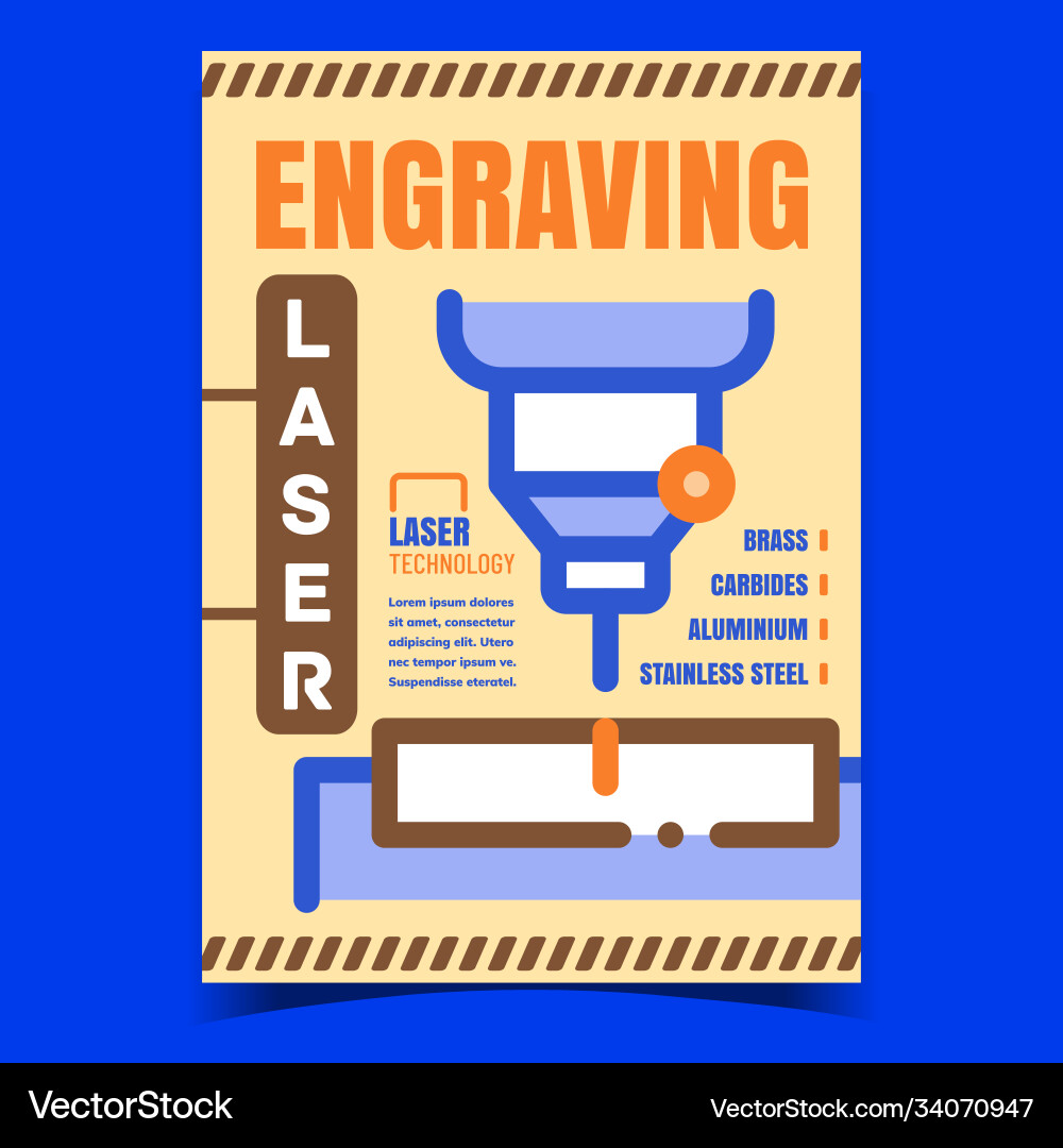 Engraving laser creative advertise poster Vector Image
