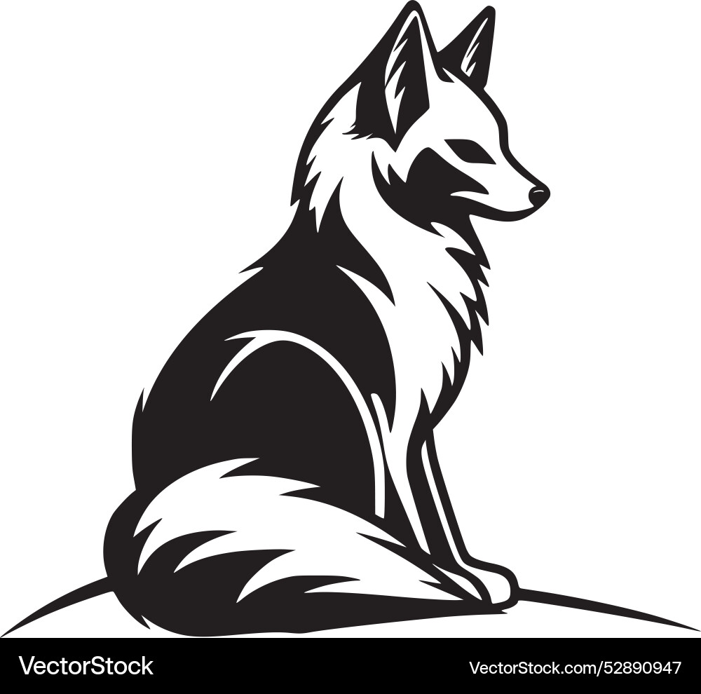Fox - minimalist and flat logo Royalty Free Vector Image