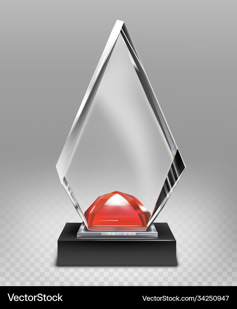 Glass award on partially transparent background Vector Image