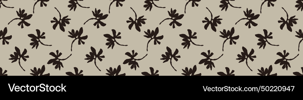 Masculine floral border with organic Royalty Free Vector