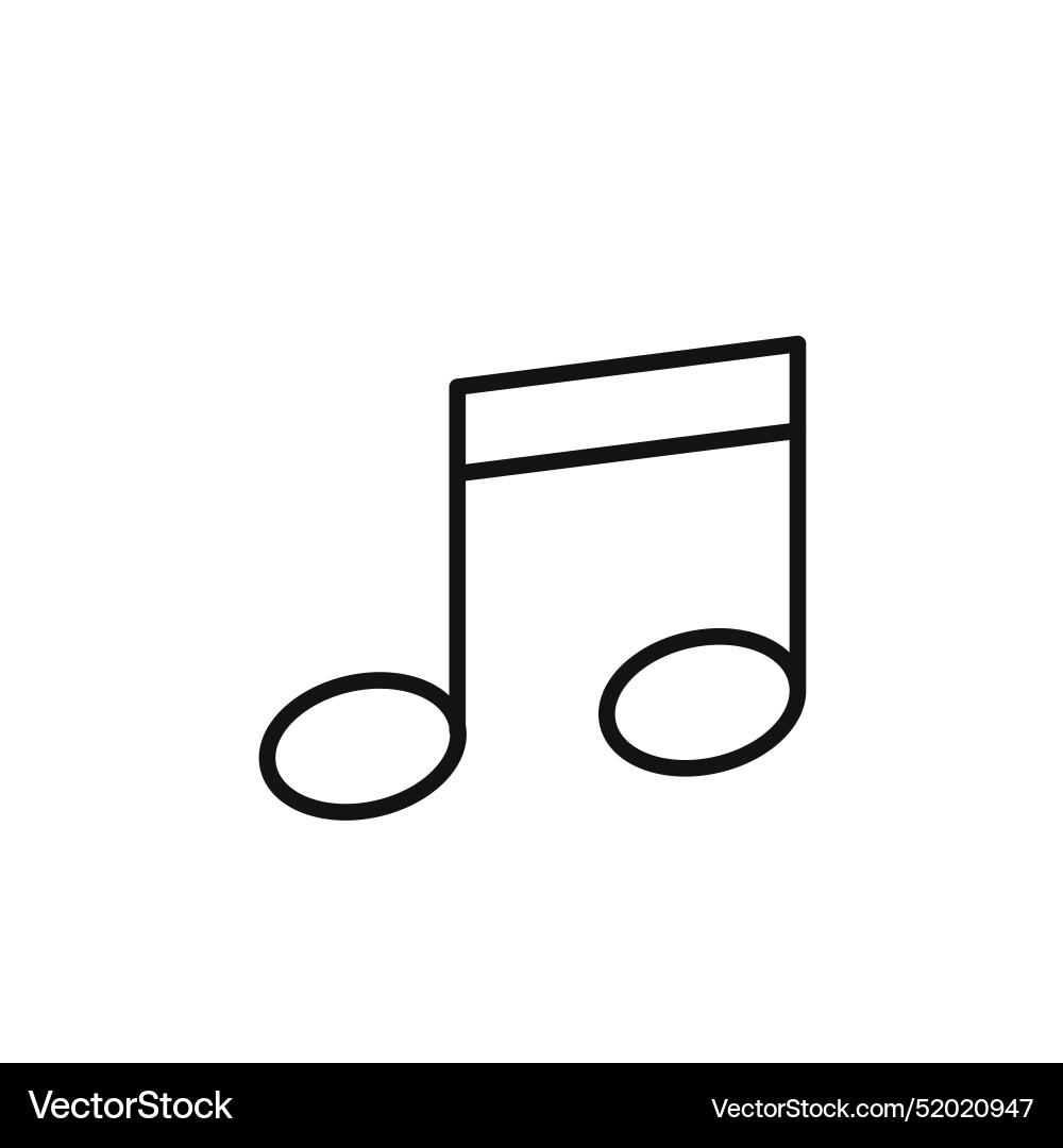 Music note icon outline collection in black Vector Image