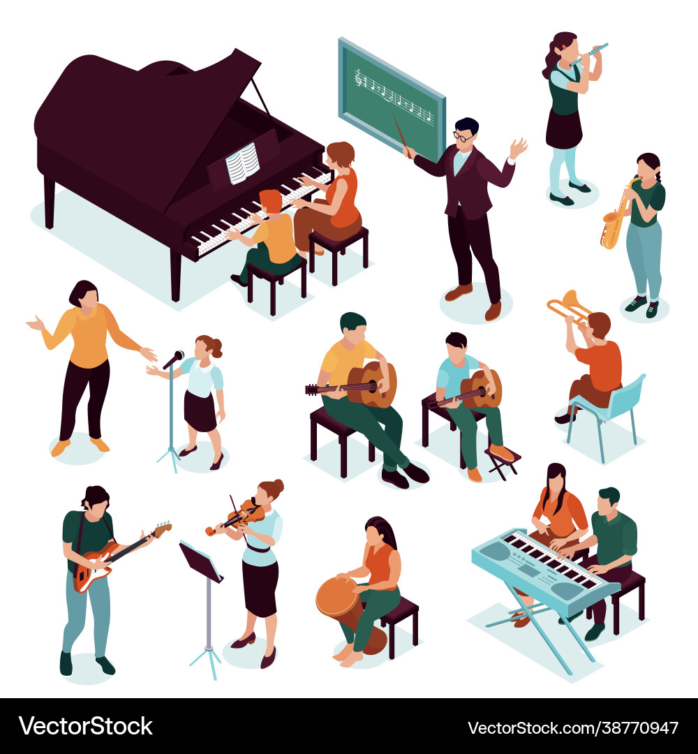 Musician education set Royalty Free Vector Image