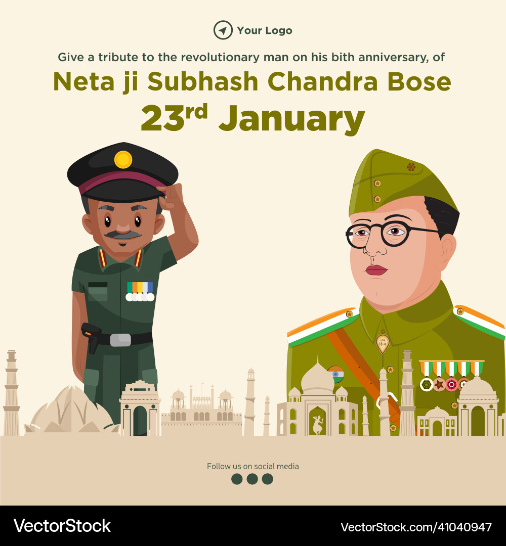 Neta ji subhash chandra bose jayanti banner design