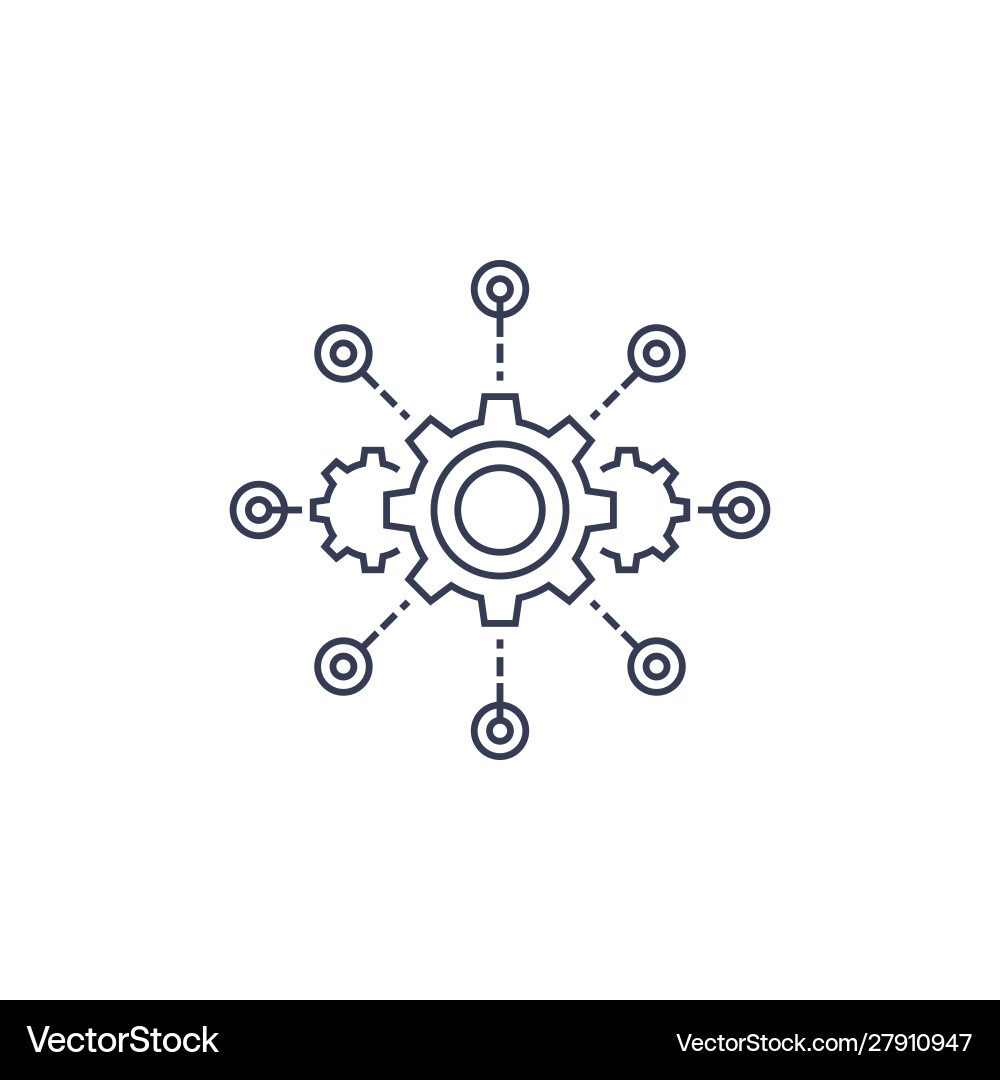 Software integration test automation line icon Vector Image