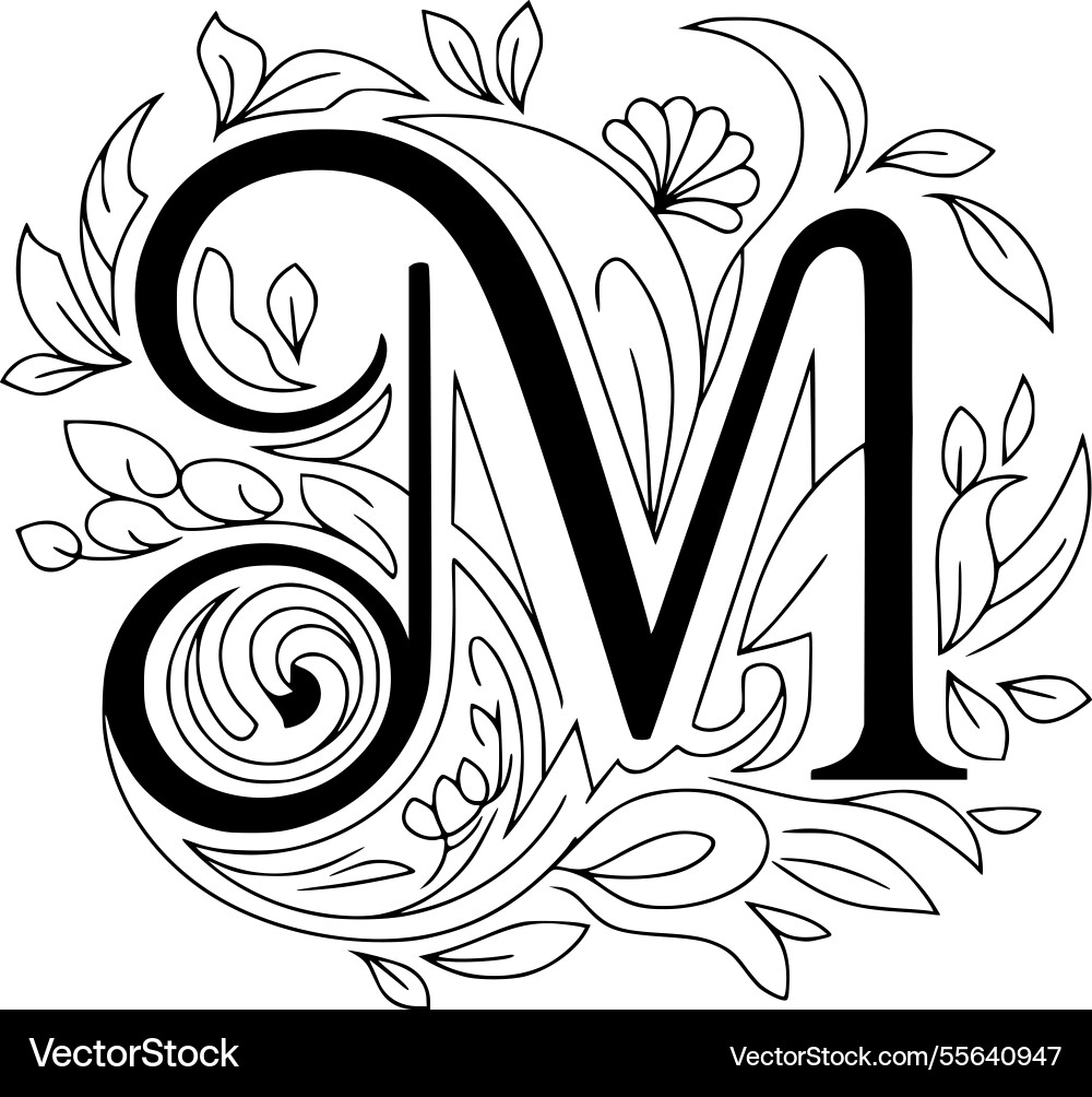 Split monogram svg letter file Royalty Free Vector Image