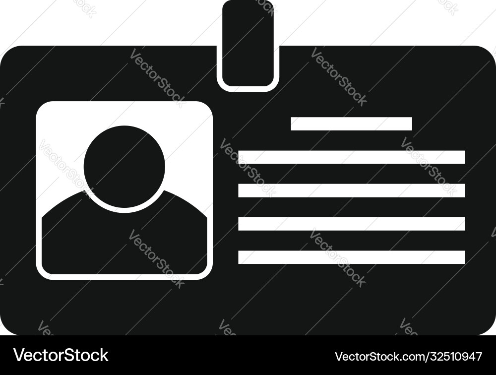 Tax inspector id card icon simple style Royalty Free Vector