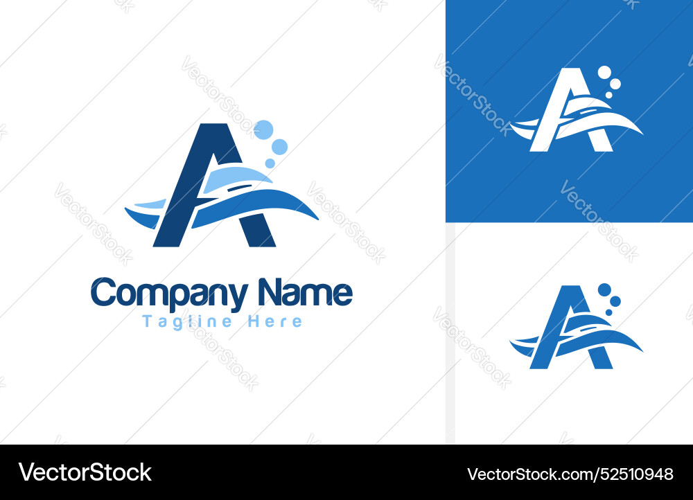A wave icon and letter logo inspiration Royalty Free Vector