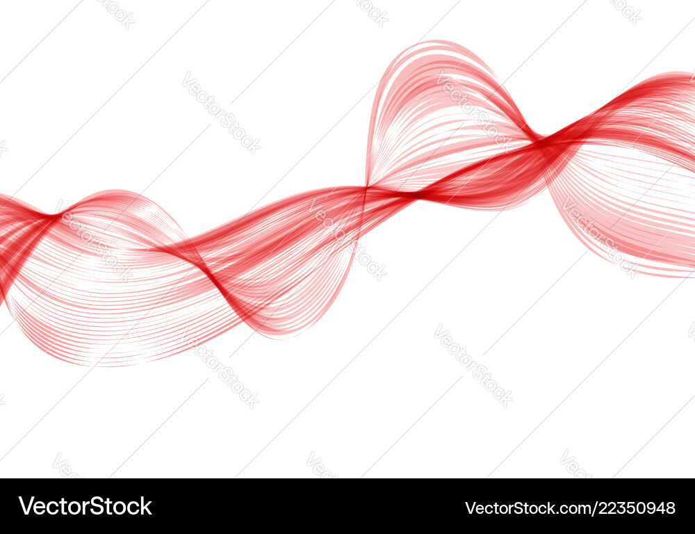 Abstract red wave background set of wavy lines Vector Image