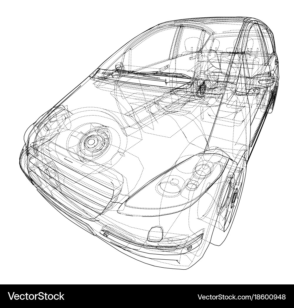 Auto Sketch Lizenzfreies Vektorbild - VectorStock