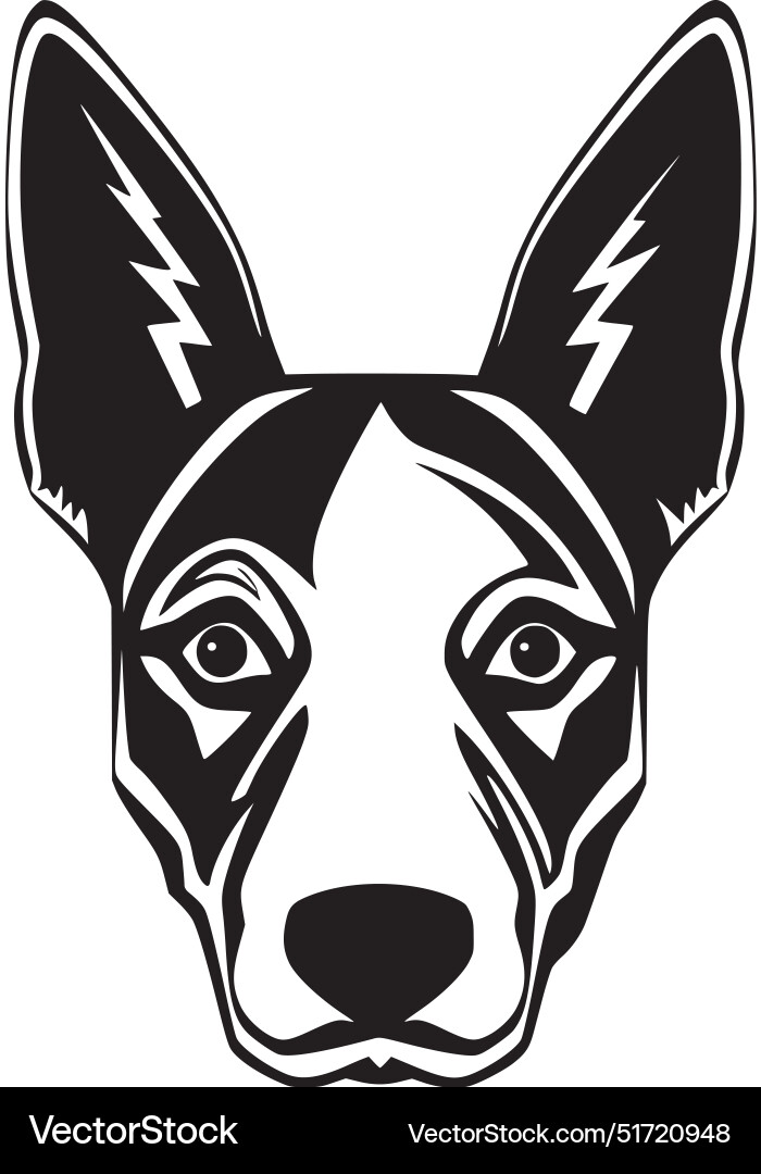Basenji - minimalist and flat logo Royalty Free Vector Image
