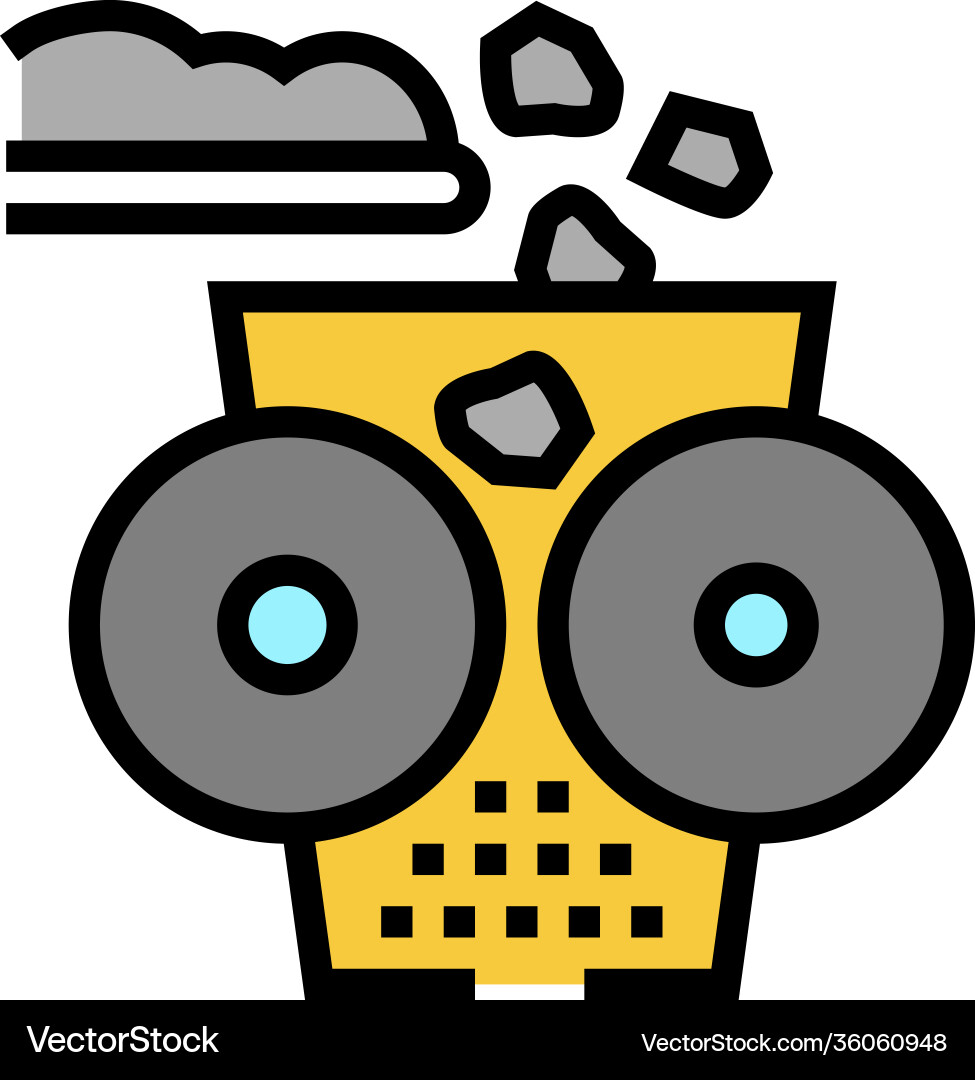 Crushing stone machine color icon Royalty Free Vector Image