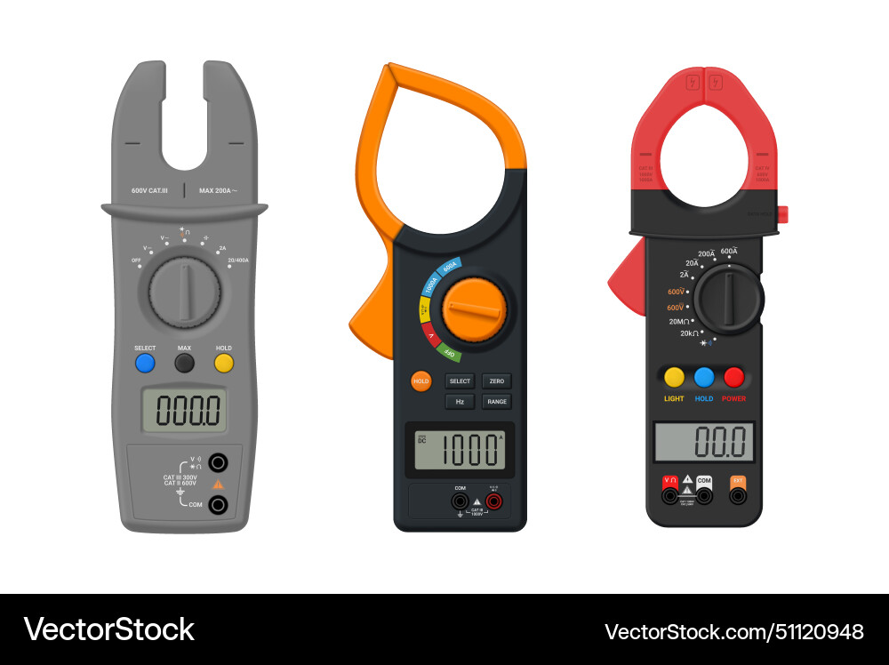 Current sensor clamp meter digital multimeter Vector Image