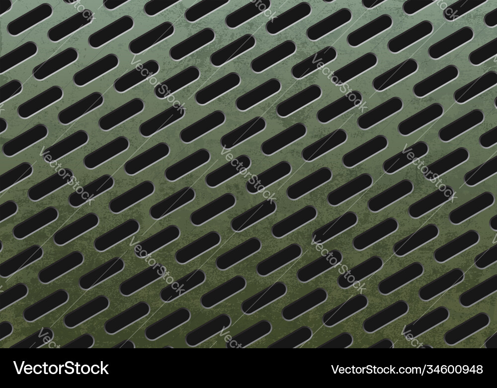 Green rust metal plate with holes Royalty Free Vector Image
