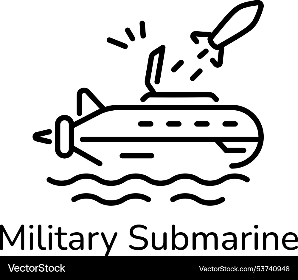 Military submarine Royalty Free Vector Image - VectorStock
