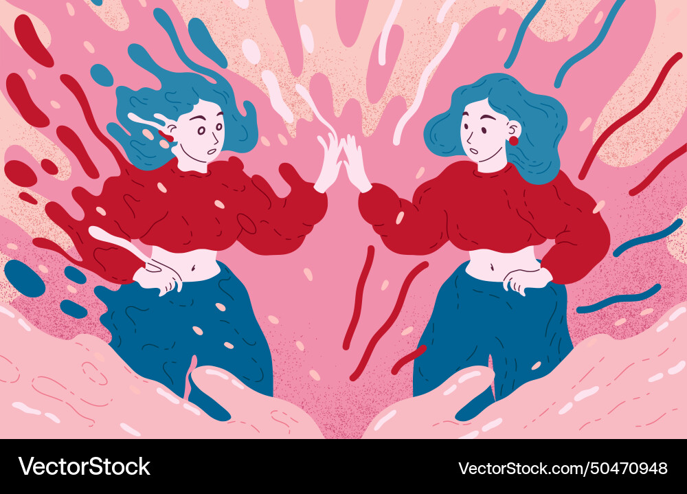 Self aware accept yourself girls consciousness Vector Image