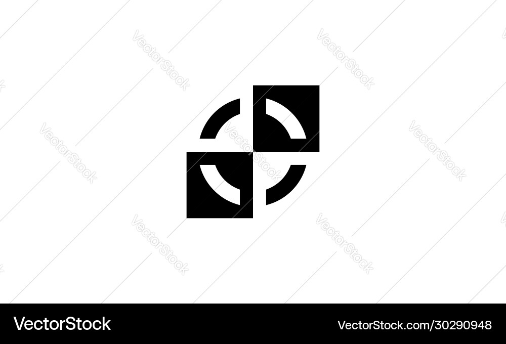 Square and circle logo design concept Royalty Free Vector