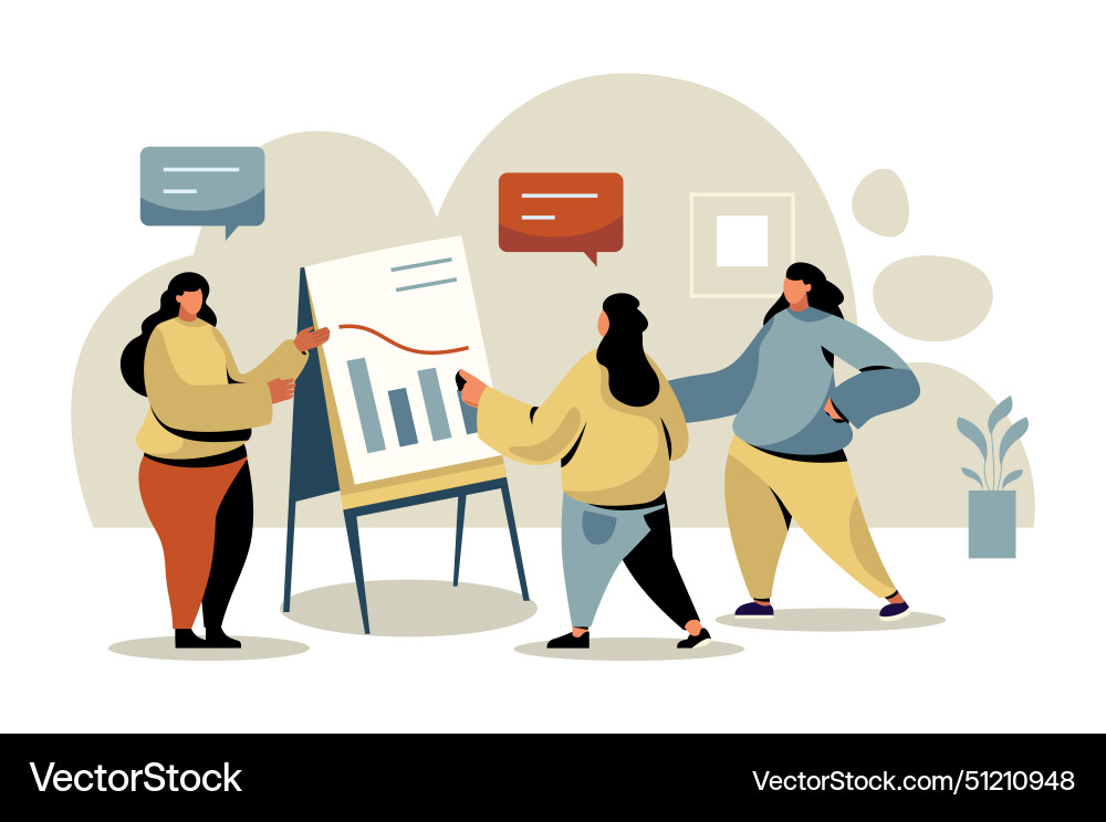 Teams working on project business start up Vector Image