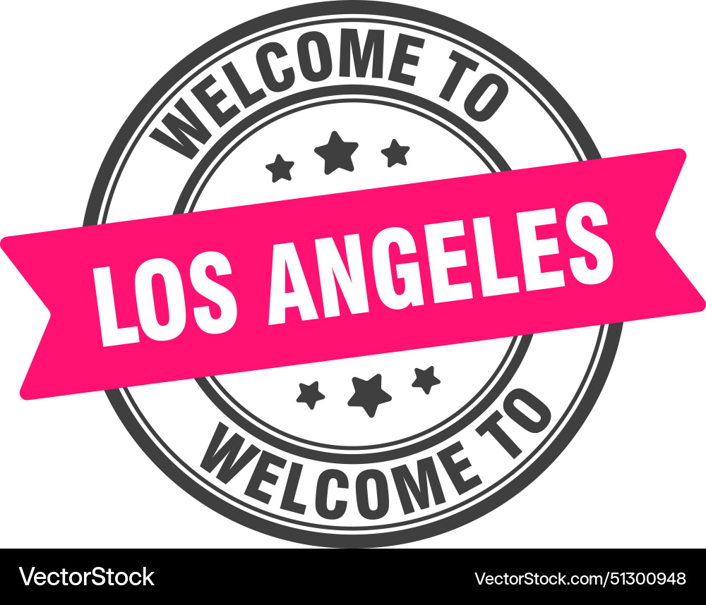 Welcome to los angeles stamp round Royalty Free Vector Image