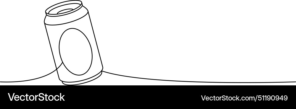 Beer can one line continuous drawing pub Vector Image